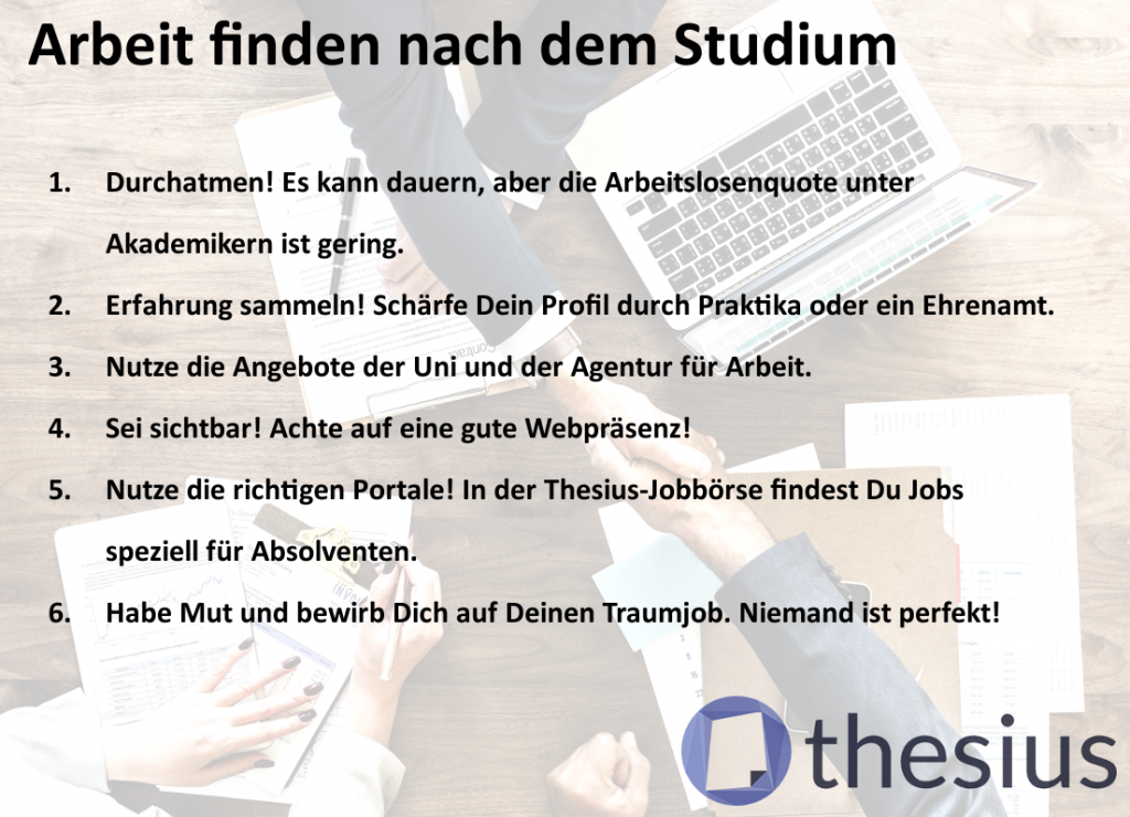 Arbeit finden nach dem Studium – so schaffst Du es | Thesius Blog